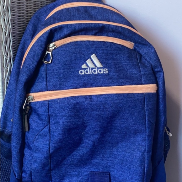 adidas | Bags | Adidas Blue And Peach Backpack | Poshmark